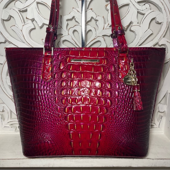 Brahmin | Bags | Brahmin Medium Asher Tote Ruby Ombre Melbourne Leather ...